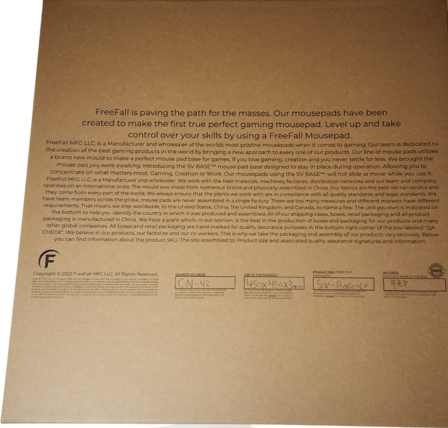 SV BASE Control+ mouse pad – FREEFALL MANUFACTURING GROUP